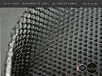 3mm* Thick - Dark Grey - Spacer Mesh fabric - Cushioning & Crafts ...