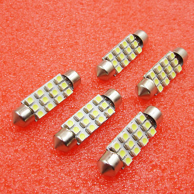 4pcs Car Dome 12 3528-SMD LED White Bulb Light Interior Festoon Lamp ...