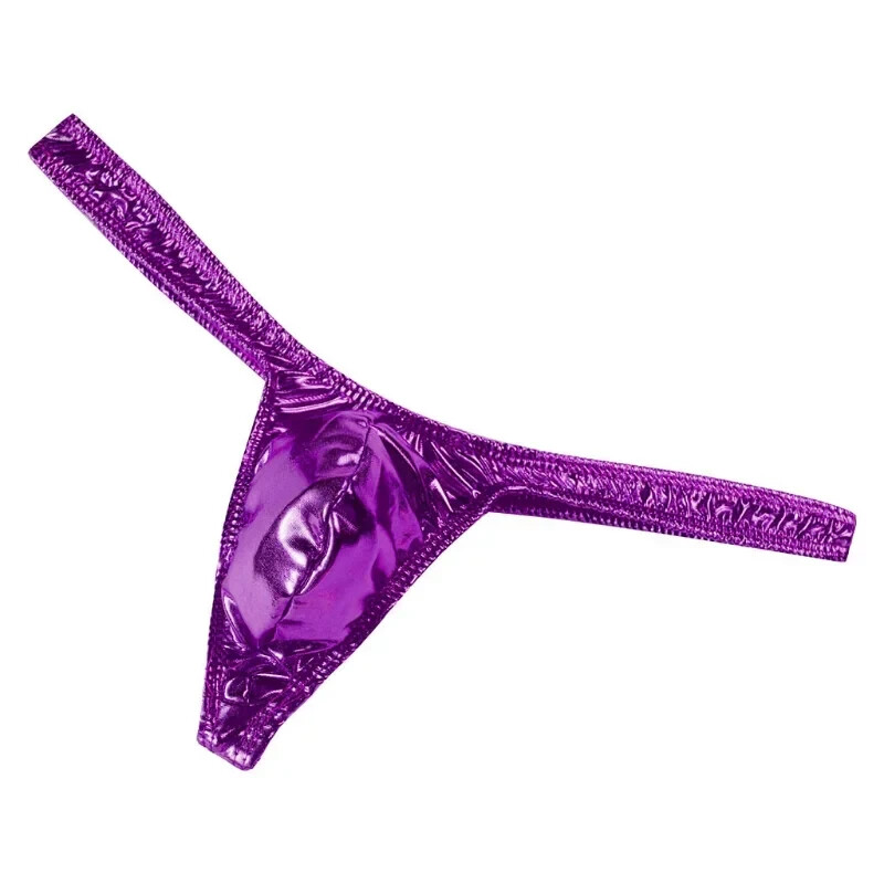 SHINY SUPER NARROW LOW RISE MENS THONG-30-34 RED/PURPLE | eBay