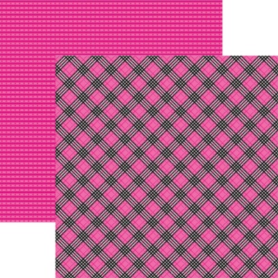 Pink - Pretty Plaid, scrapbook paper, DS, Reminisce THP001 | eBay