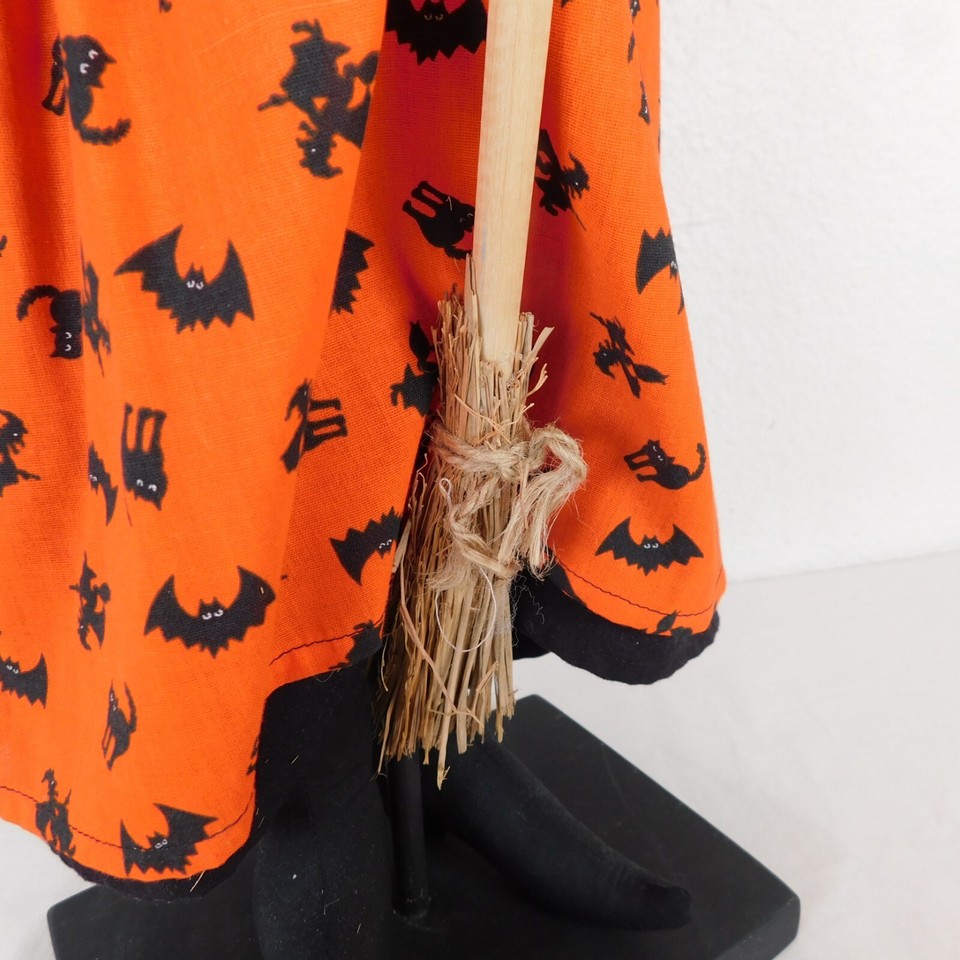 Halloween Witch Cloth Doll Free Standing 30" Tall Primitive Faceless ...