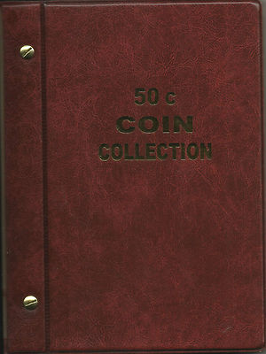 VST AUSTRALIAN 50c COIN ALBUM for 50c COLLECTION 1966 - 2023 RED COLOUR ...
