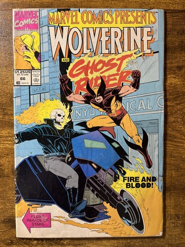MARVEL COMICS PRESENTS 66 NEWSSTAND WOLVERINE GHOST RIDER MARVEL COMICS 1990 | eBay