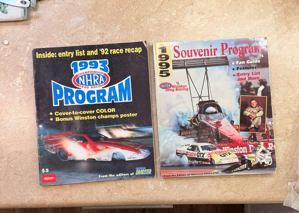 NHRA Drag Racing Memorabilia Lot Autographs Programs Tickets 1990s ...