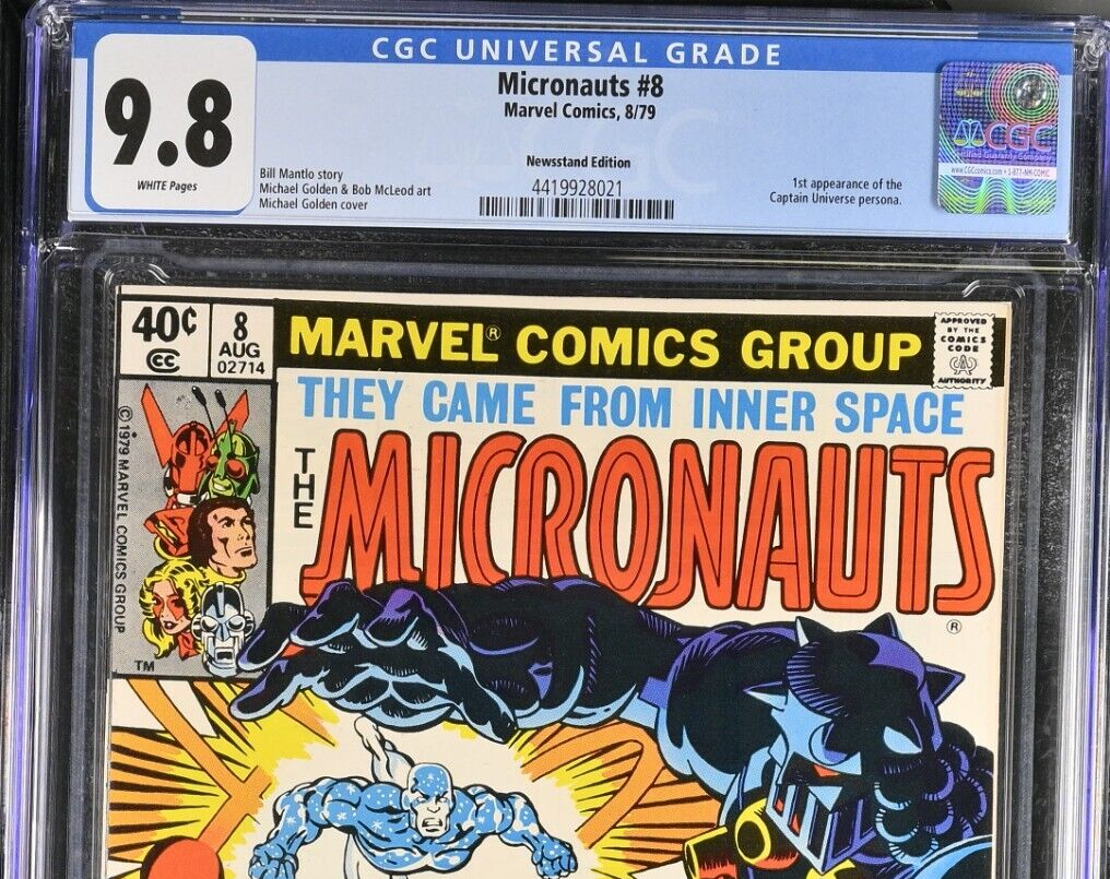MICRONAUTS #8 CGC 9.8 MT NEWSSTAND 1979 1ST CAPTAIN UNIVERSE PERSONA ...