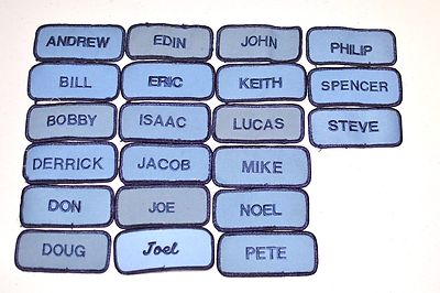 Blue Embroidered Used Name Tag Patch Sew-on Work Shirt Uniform Mechanic ...