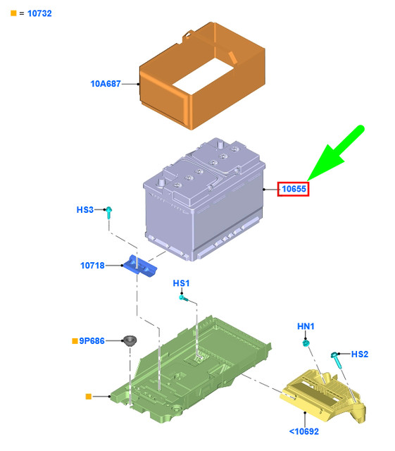 Ford Starterbatterie 12V 60Ah 590A (1935549) for sale online | eBay