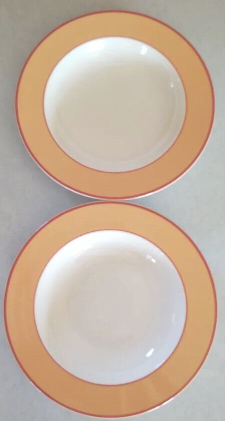 Set 2 Pagnossin Treviso Spa Yellow Orange Stripe 8 5/8 “ Rimmed Soup ...