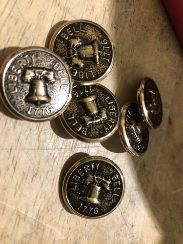 Lot of (6) Gold Tone Liberty Bell Sewing Buttons 3/4" Diameter | eBay