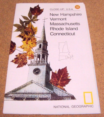 National Geographic July 1975 Map Close-Up USA Vermont Connecticut ...