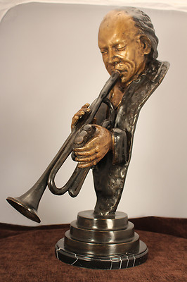 Miles Davis 24" Bronze Bust Jazz Trumpeter Statue Marble Base | eBay