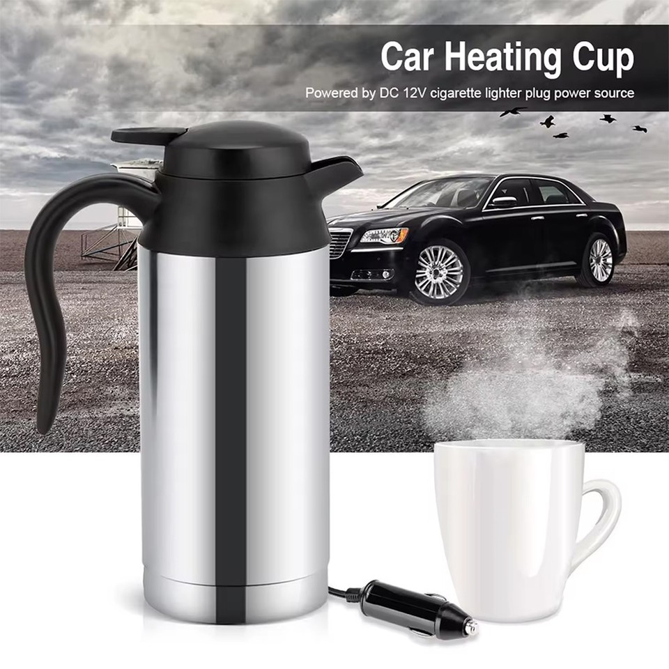12V 750ml Stainless Steel Electric Kettle Pot Car Portable Water Heater ...