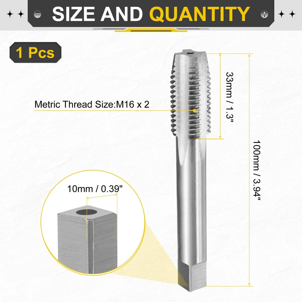Hand Plug Tap M16 x 2 H2 Thread Screw Tapping Threading Tool 9CrSi Tool ...