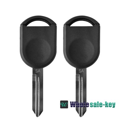 2 Uncut Transponder Chip Ignition Key New Replacement for Ford 80 BIT ...