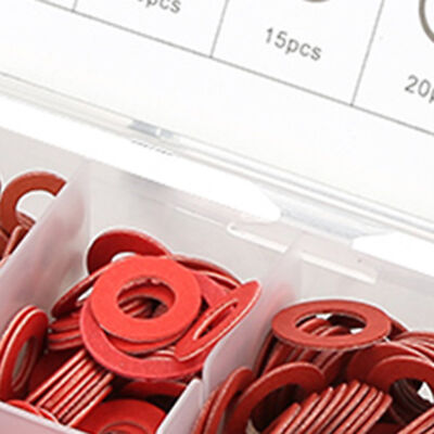 600pcs Red Steel Paper Fiber Flat Washers Kit Insulation Washer ...