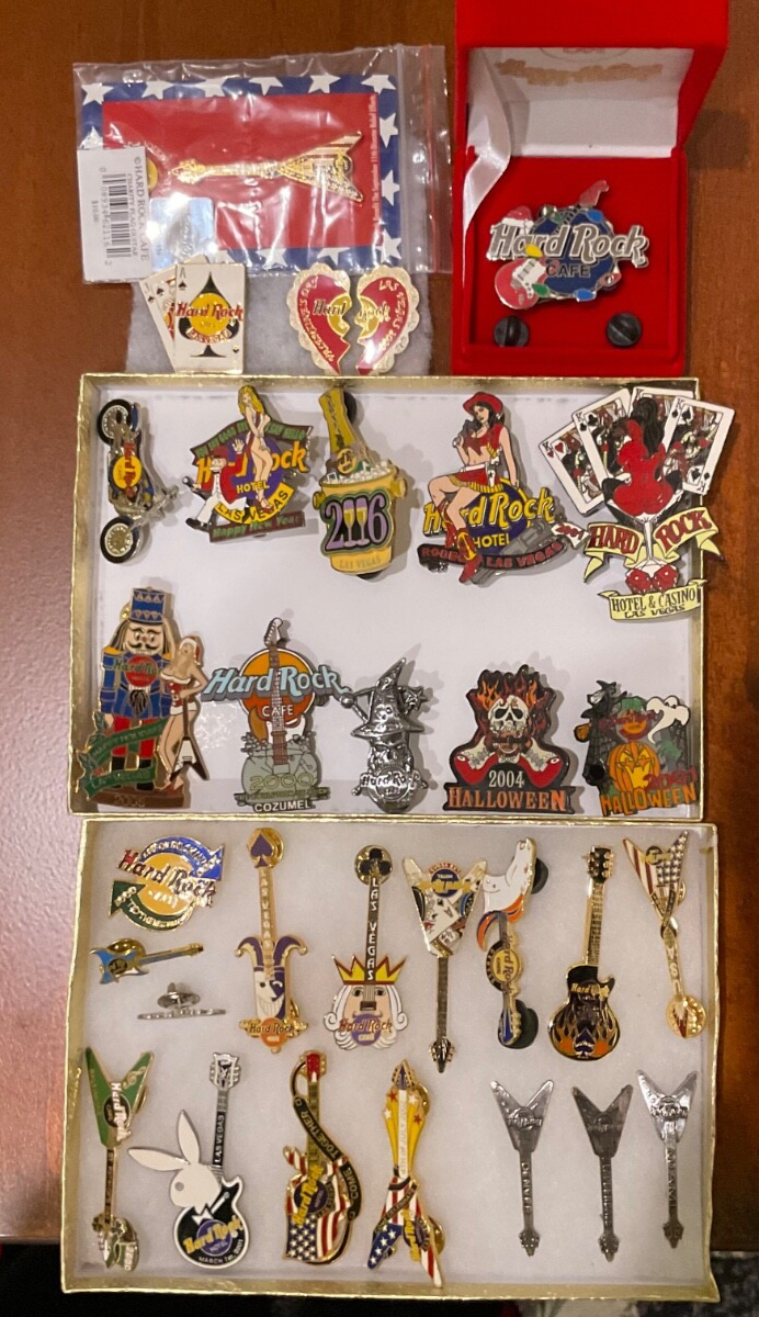 Hard Rock Cafe Pin Lot Girls ,Guitars and more 30+ PINS! - 1 Duplicate ...