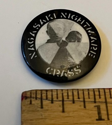 CRASS-Nagasaki Nightmare Pin 1" vtg original early '80s button punk ...