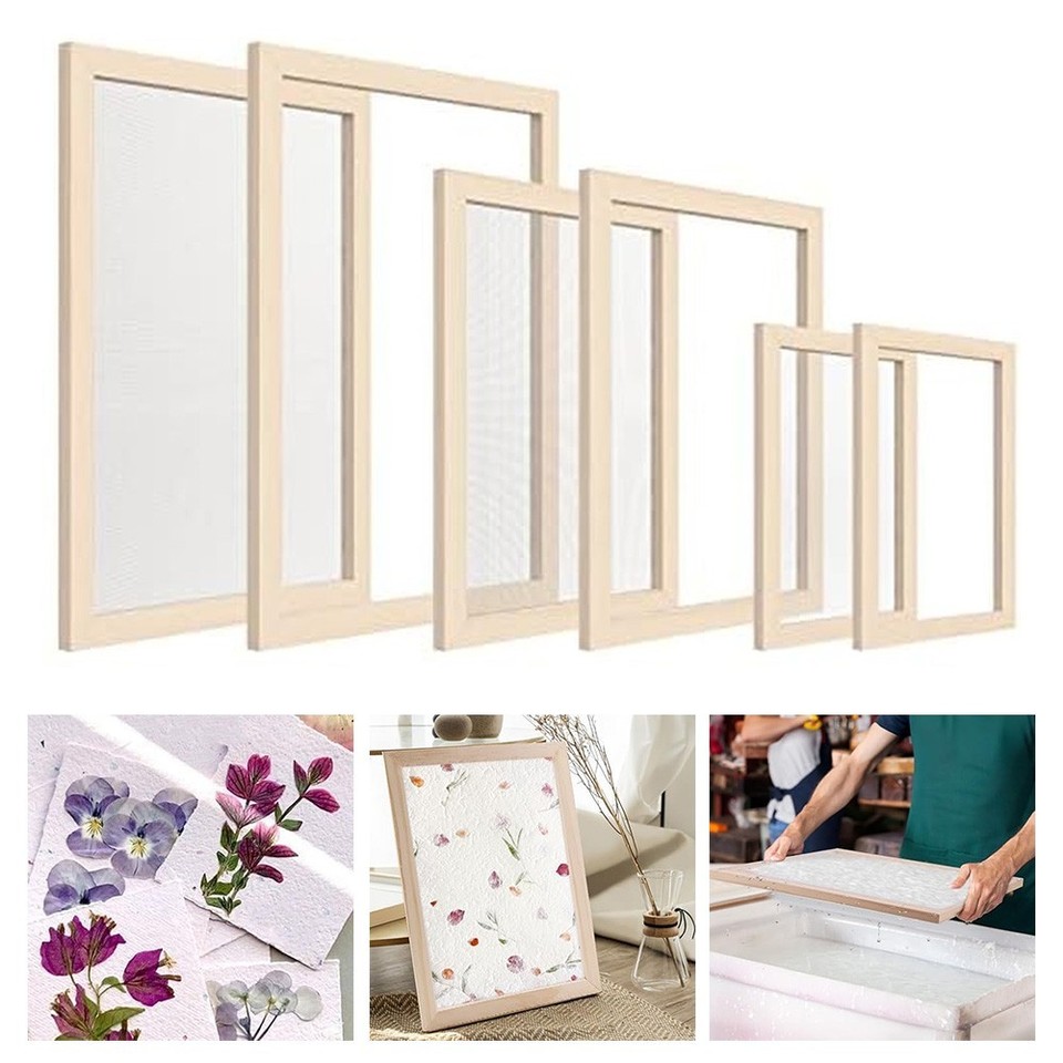 Wooden Paper Frames DIY Papermaking Kit DIY Paper Crafting For Handmade ...