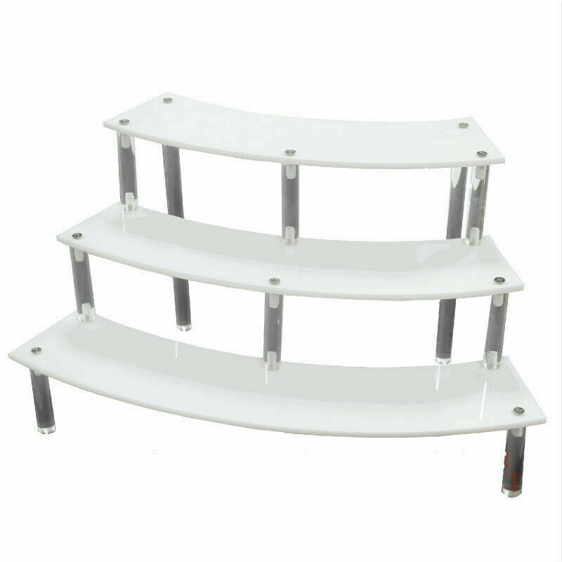 Acrylic Display Stand Three Layers Removable Curve Arc Perspex Shelf ...