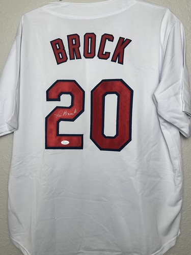 Autographed/Signed Lou Brock St. Louis White Baseball Jersey JSA COA ...