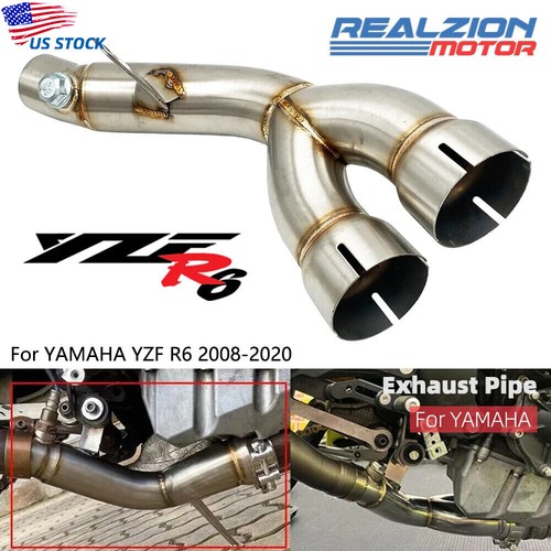Exhaust Pipe Exhaust For Yamaha YZF R6 2006-2020 Middle Silp On Mid ...