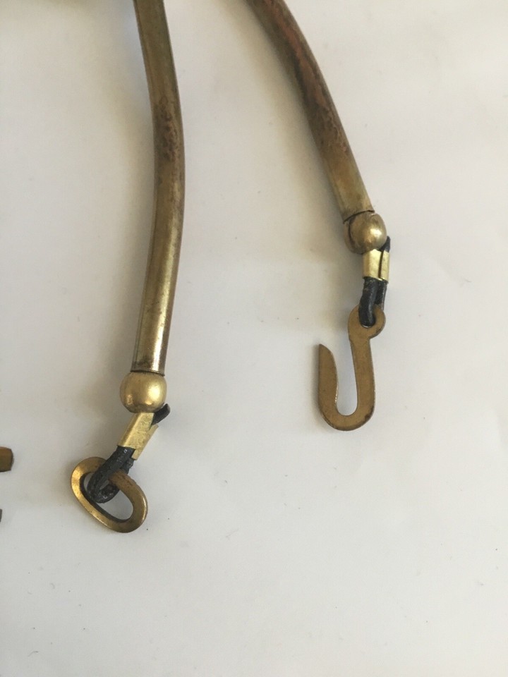 Brass Paddle Fringe Necklace 70’s Leather Cord Brass Hook Tribal 22” | eBay