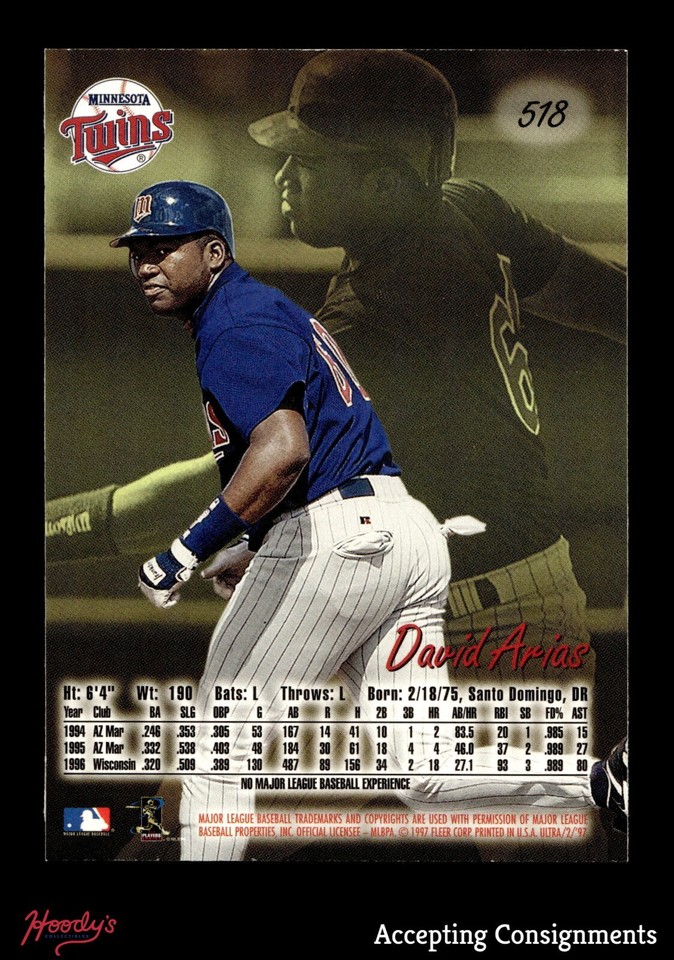 1997 Ultra #518 David Arias-Ortiz TWINS RC ROOKIE | eBay