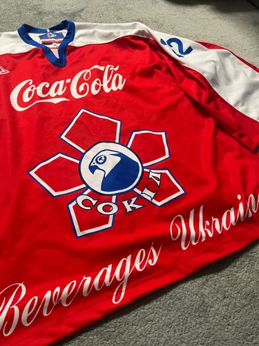 Vintage Coca Cola Cokiv Knib Russian KHL Hockey Jersey men's 52 Coke ...