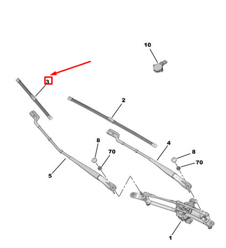 CITRO N C5 AIRCROSS Essuie-glace avant plat droit LHD 1689816080 Neuf d ...