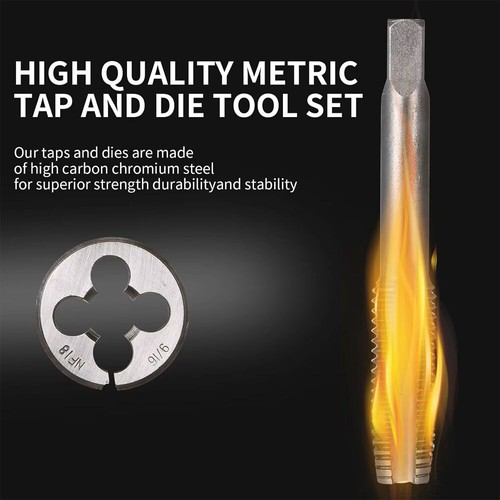 60 PCS Master Tap and Die Set Coarse and Fine Threads Tools SAE Inch ...