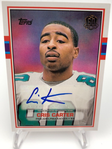 2015 CRIS CARTER AUTO Topps 60th Anniversary Autograph T60RA-CC Card ...