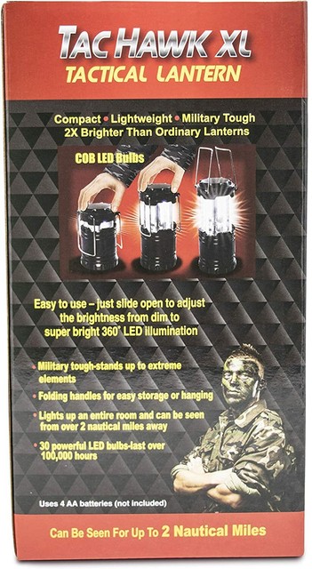 Tac Hawk XL Emergency & Camping Lantern - 2X Brighter - Battery Powered ...