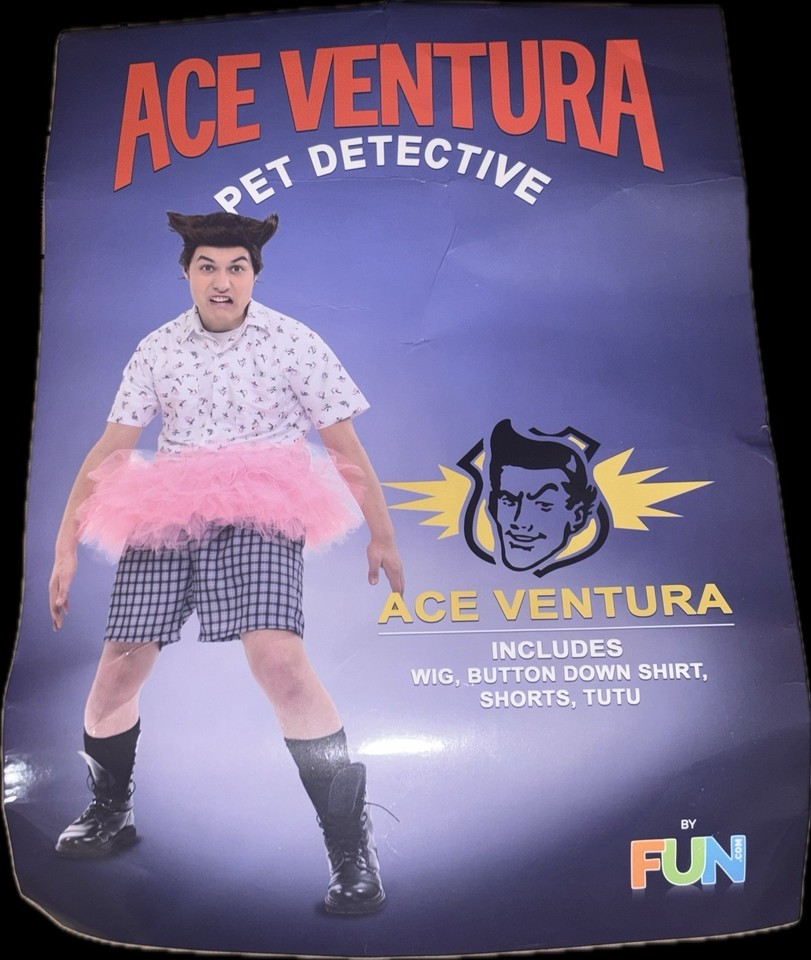 NEW IN PACKAGE Ace Ventura Pet Detective Tutu Costume NO WIG Size M ...