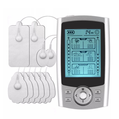 Silver Tens Unit Muscle Therapy Pain Relief Stimulator Machine Pulse ...