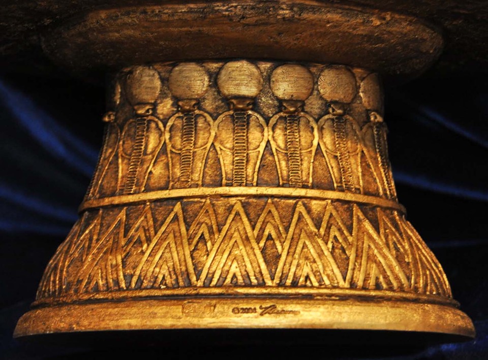 EGYPTIAN WINGED SPHINX BOWL PHARAOH DECO REVIVAL GILT RELIEF BUST ...