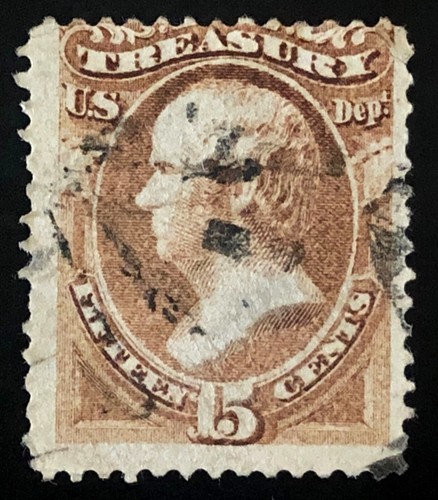 US 1873 #O79 Brown 15c Treasury Dept Official Small Tears Used | eBay