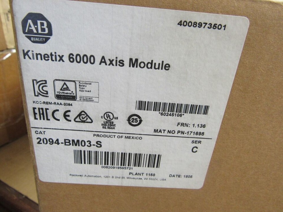 Allen-Bradley AB 2094-BM03-S servo drive kinetix 6000 axis module NEW ...