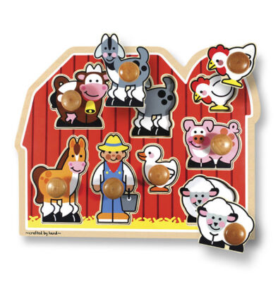 Melissa & Doug: Large Farm Jumbo Knob Puzzle - 8 pieces | eBay Australia