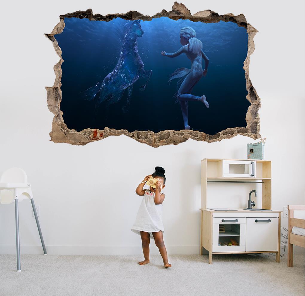 Frozen 2 Decal 3D Smashed Wall Sticker Decor Art Mural Disney Movie ...