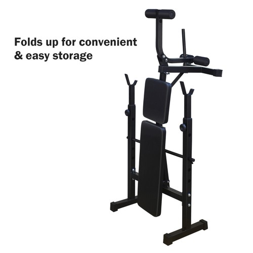 Pro Weight Bench Set w/Squat Rack, Full-Body Workout Station for Home ...