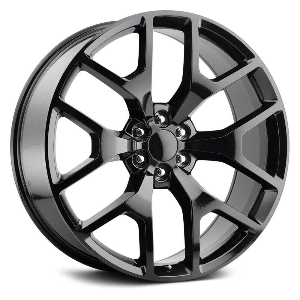 24 inch 24x10 REPLICA TECH RT-6 Glossy Black wheels rims 6x5.5 6x139.7 ...