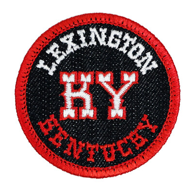Lexington Kentucky Embroidered Patch Black/Red Iron-On Sew-On Backpack ...