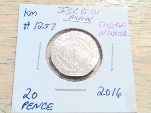World Coins, Isle Of Man 20 Pence, 2016 Carded, (1) Coin, AU-UNC ...