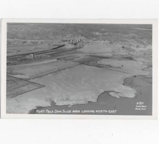 Fort Peck Dam Montana 1938 RPPC x2 Partial Failure of Dam / Slide Area ...