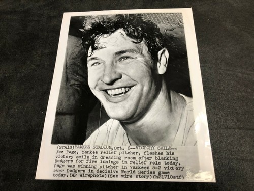 #MISC4006 1947 vintage MLB baseball wire photo - JOE PAGE - YANKEES | eBay