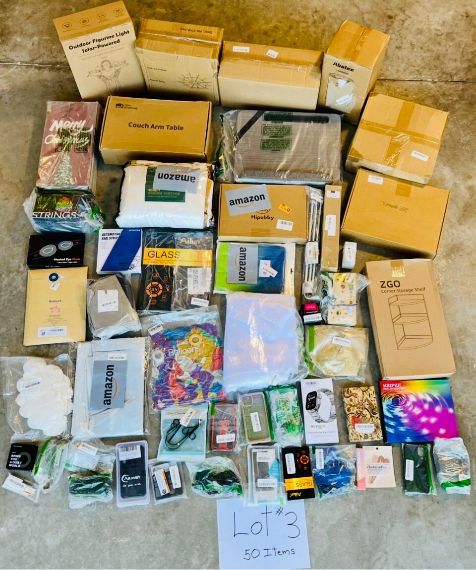 AMAZON Wholesale Overstock Merchandise RETURNS-BOX of 50 ITEMS! LOT#3 ...