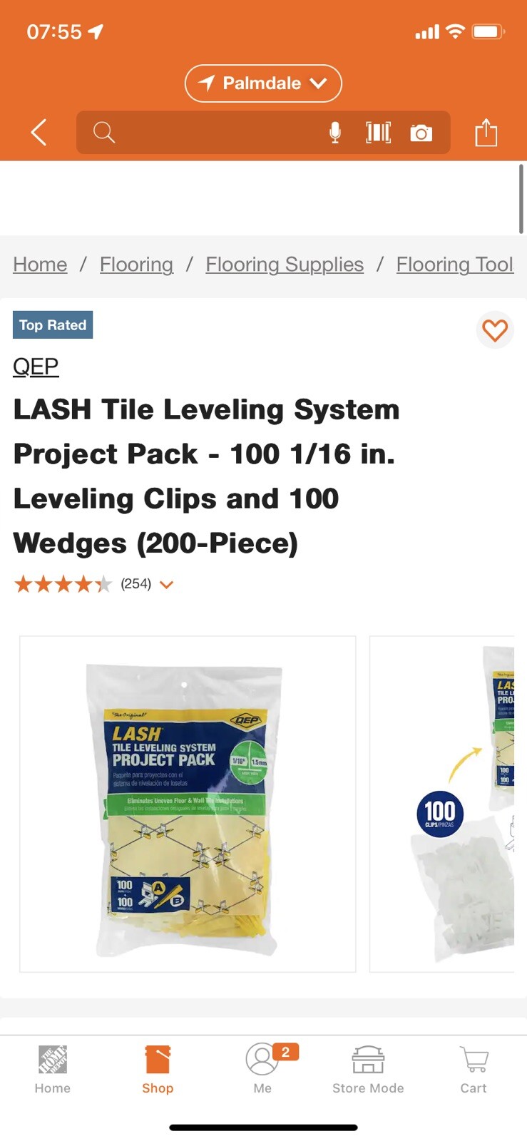 QEP LASH Tile Leveling System Project Pack - 100 1/16 in. Leveling ...