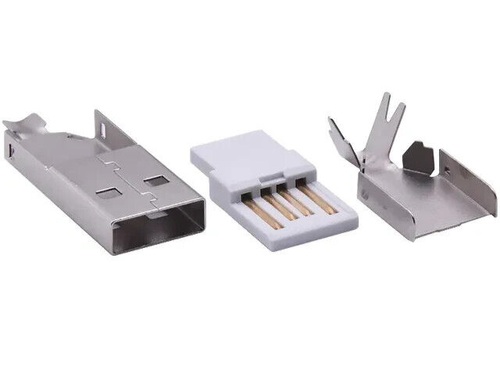 USB 2.0 A Plug Molding Male Solder Type male Connector Metal shell USB ...