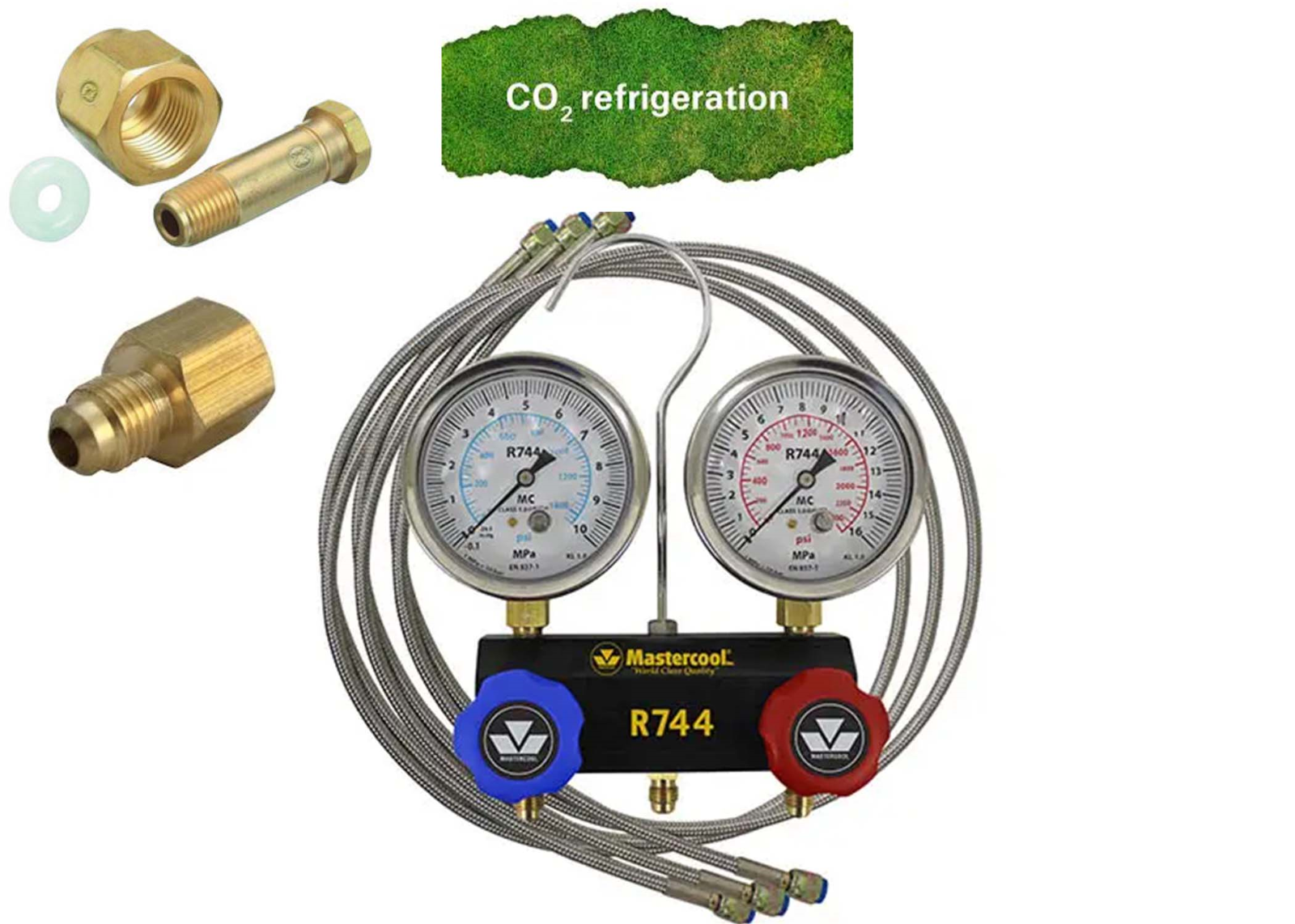 R744 Refrigerant, Carbon Dioxide, CO2, Mastercool 55661 Gauge Set ...