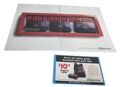 Aura Interactor SEGA NINTENDO 2 Page Print Ad Vintage Art G 1994 With ...